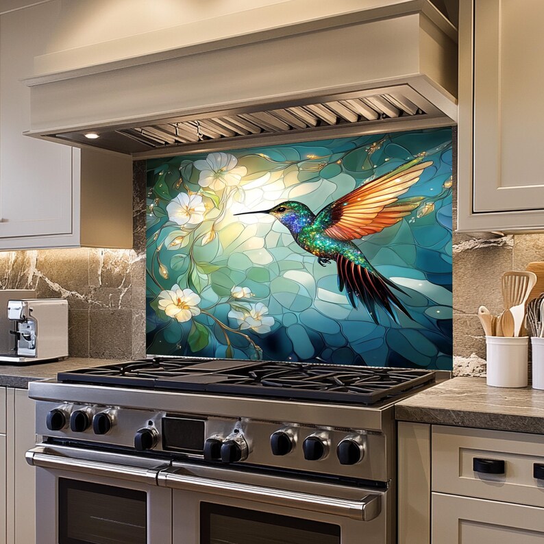 Tempered Glass Backsplash, Bird Glass Backsplash, Kitchen Backsplash ...
