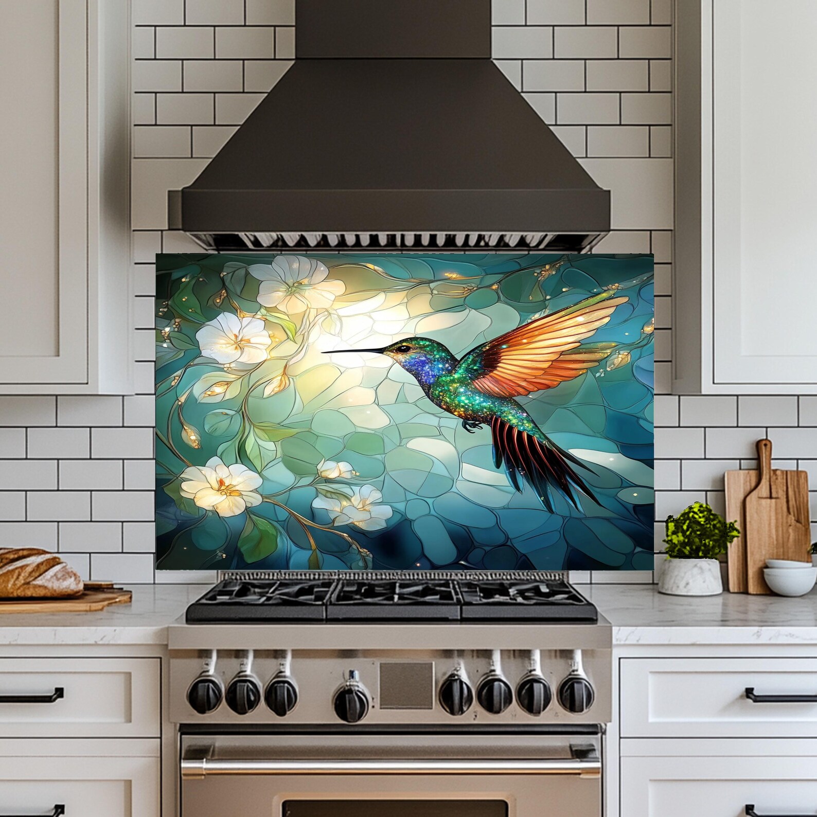 Tempered Glass Backsplash, Bird Glass Backsplash, Kitchen Backsplash ...