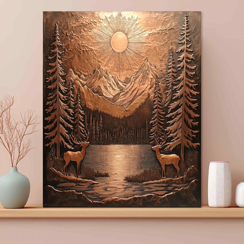 Copper Wall Art, Rustic and Modern Wall Decor, Decorative Wall Panel ...