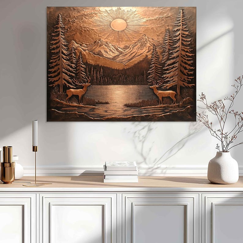 Copper Wall Art, Rustic and Modern Wall Decor, Decorative Wall Panel ...