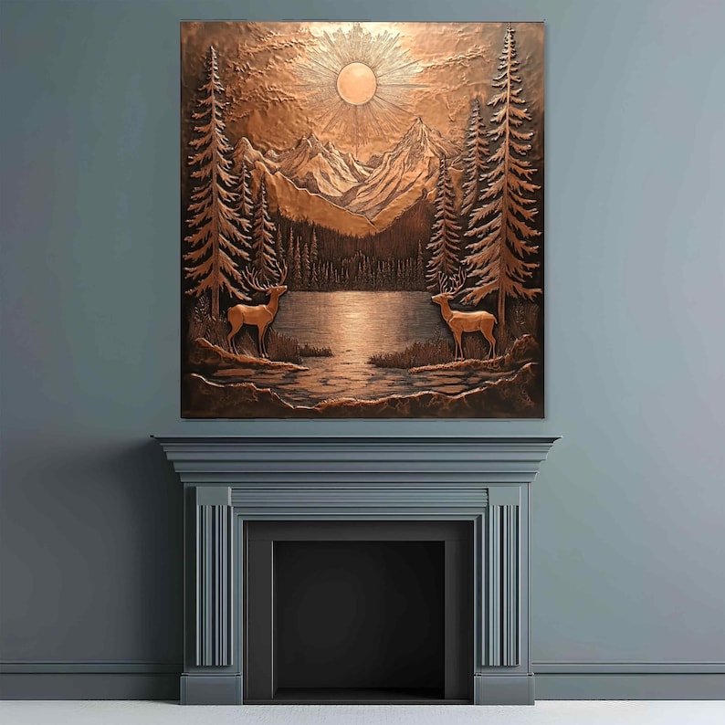 Copper Wall Art, Rustic and Modern Wall Decor, Decorative Wall Panel ...