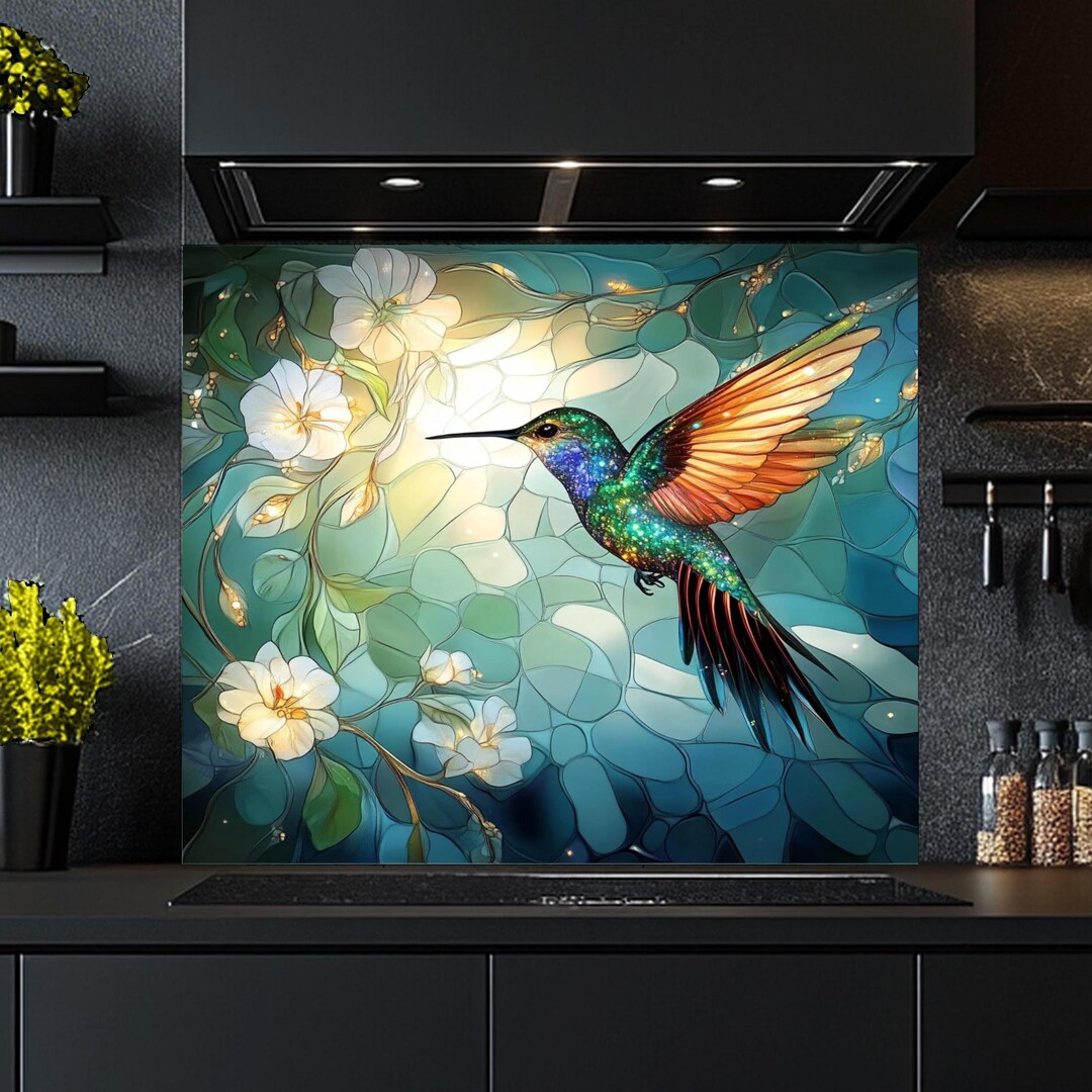Tempered Glass Backsplash, Bird Glass Backsplash, Kitchen Backsplash ...