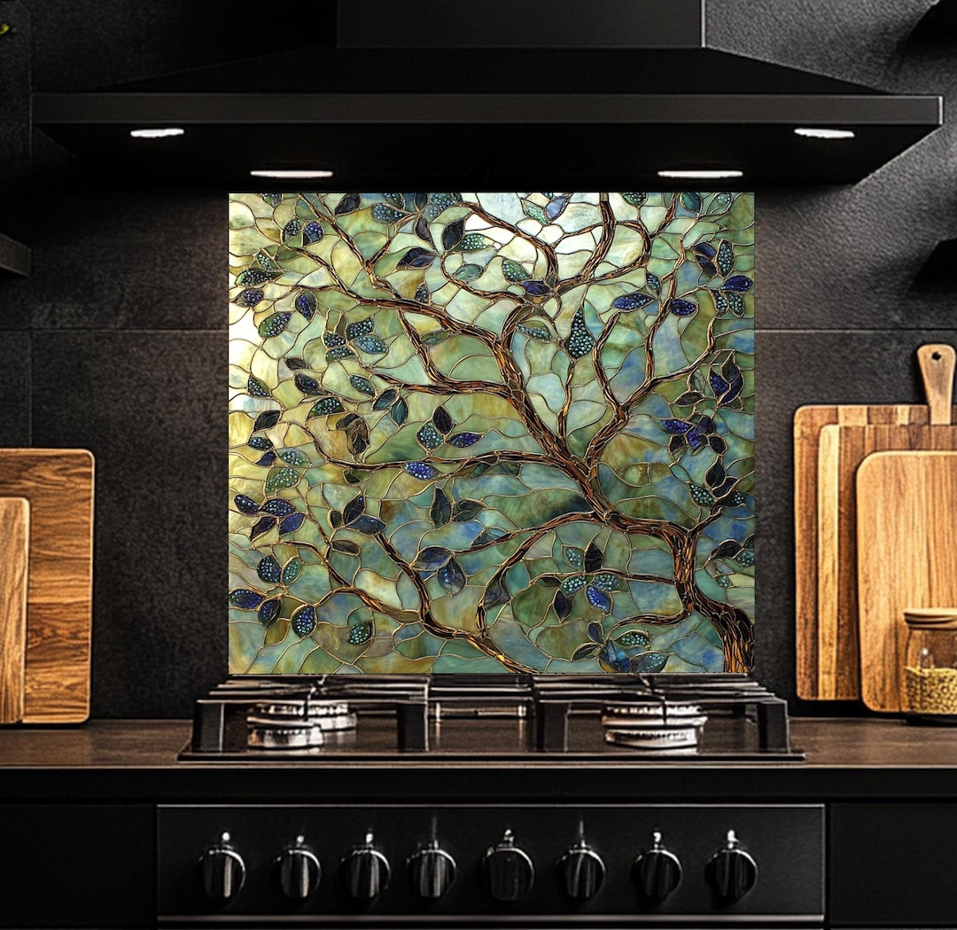 Tempered Glass Backsplash, Kitchen Backsplash Behind Stove, Glass ...