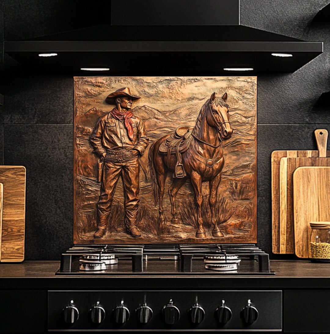 Tempered Glass Backsplash, Cowboy Glass Backsplash, Kitchen Backsplash ...