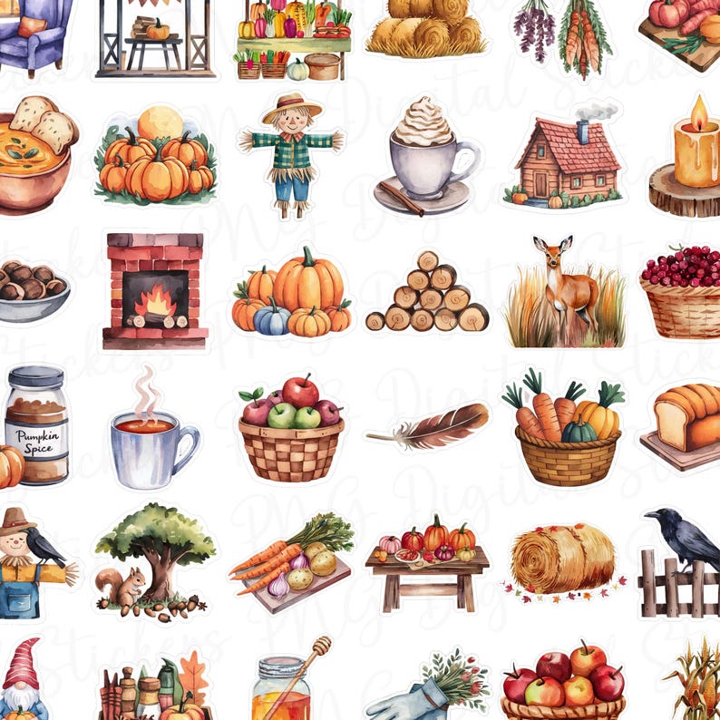 121 Fall Harvest Goodnotes Digital Planner Stickers, Goodotes Cozy ...
