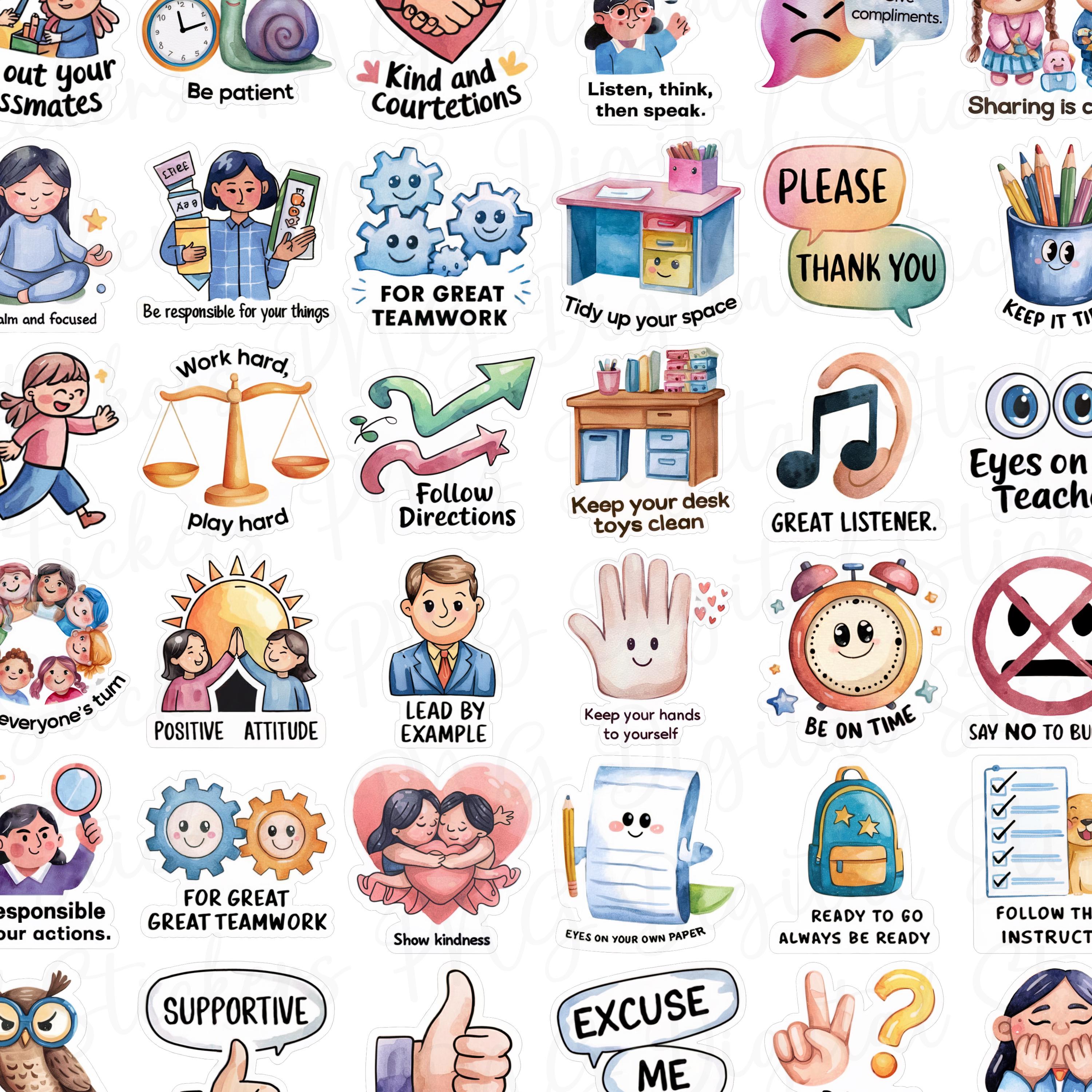 208 Teacher Stickers Digital, Classroom Management, Classroom Stickers ...