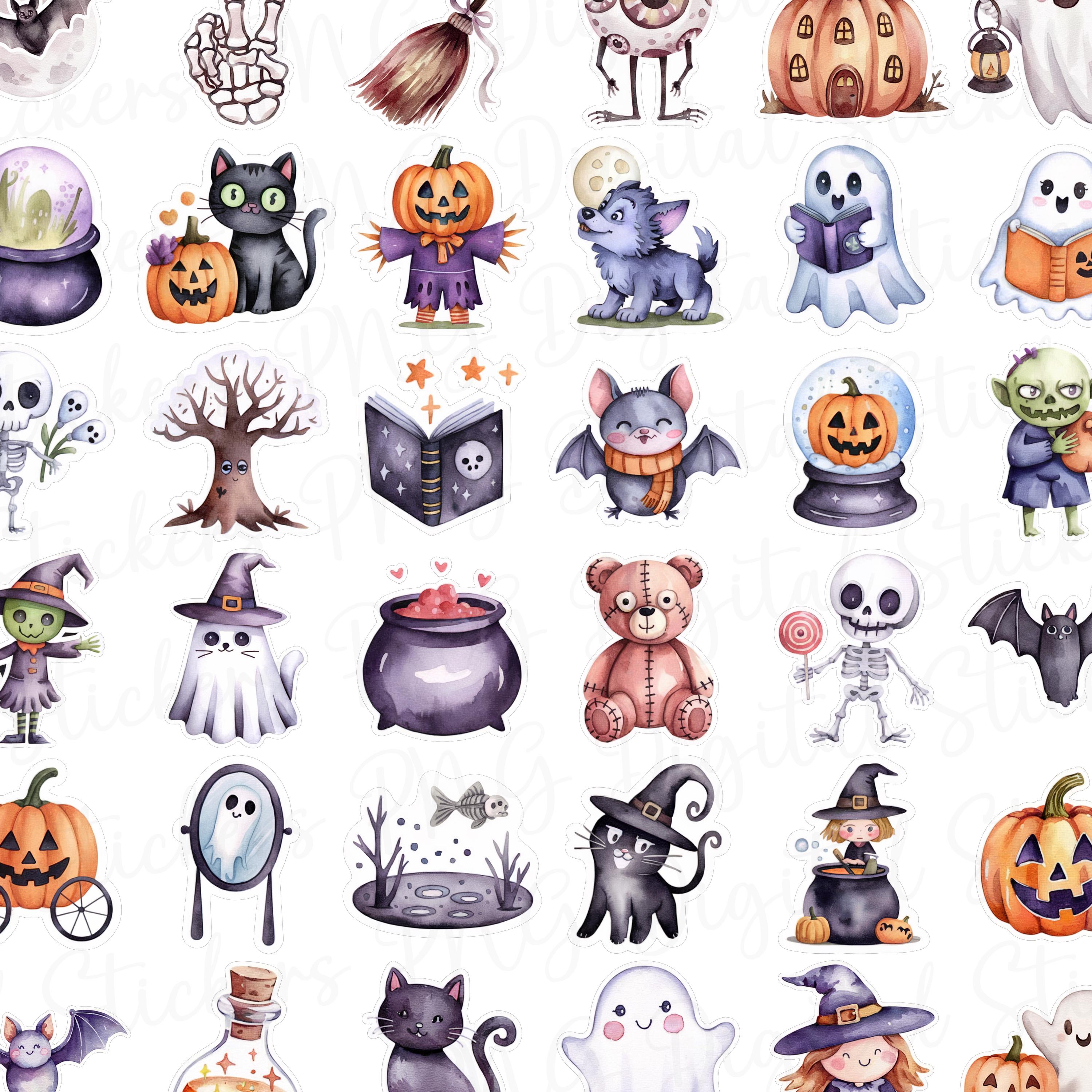 113 Halloween Digital Stickers, Cute Spooky Stickers, Halloween ...