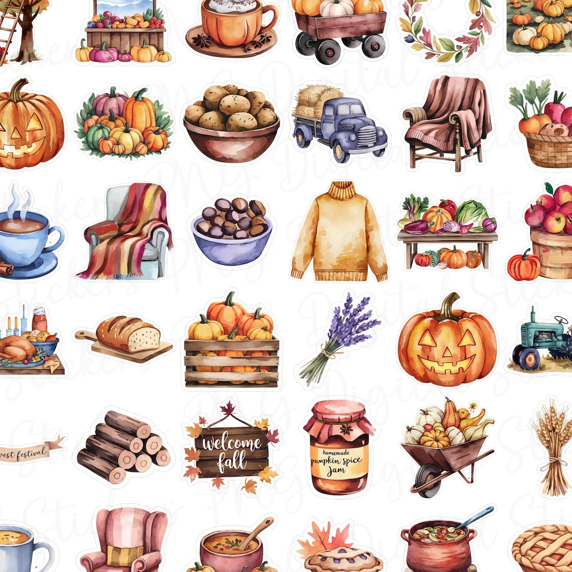 121 Fall Harvest Goodnotes Digital Planner Stickers, Goodotes Cozy ...