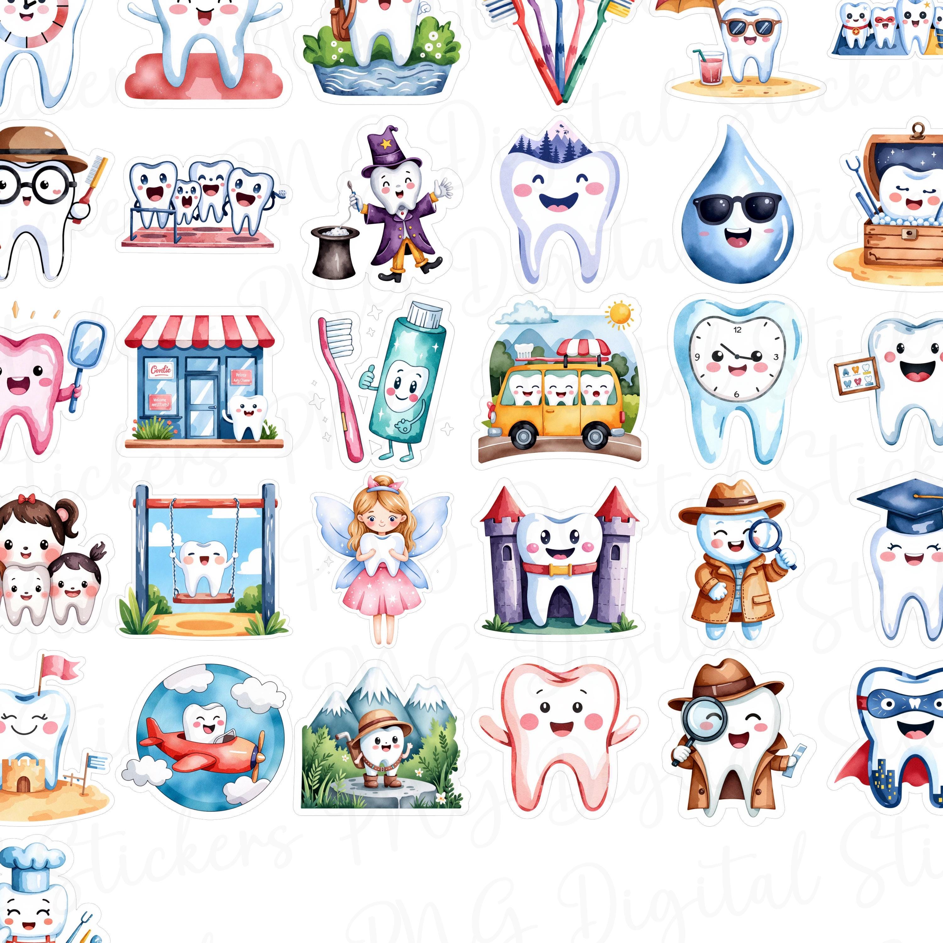 103 Dentist Digital Stickers Bundle Dental Planner Stickers Cute Tooth ...