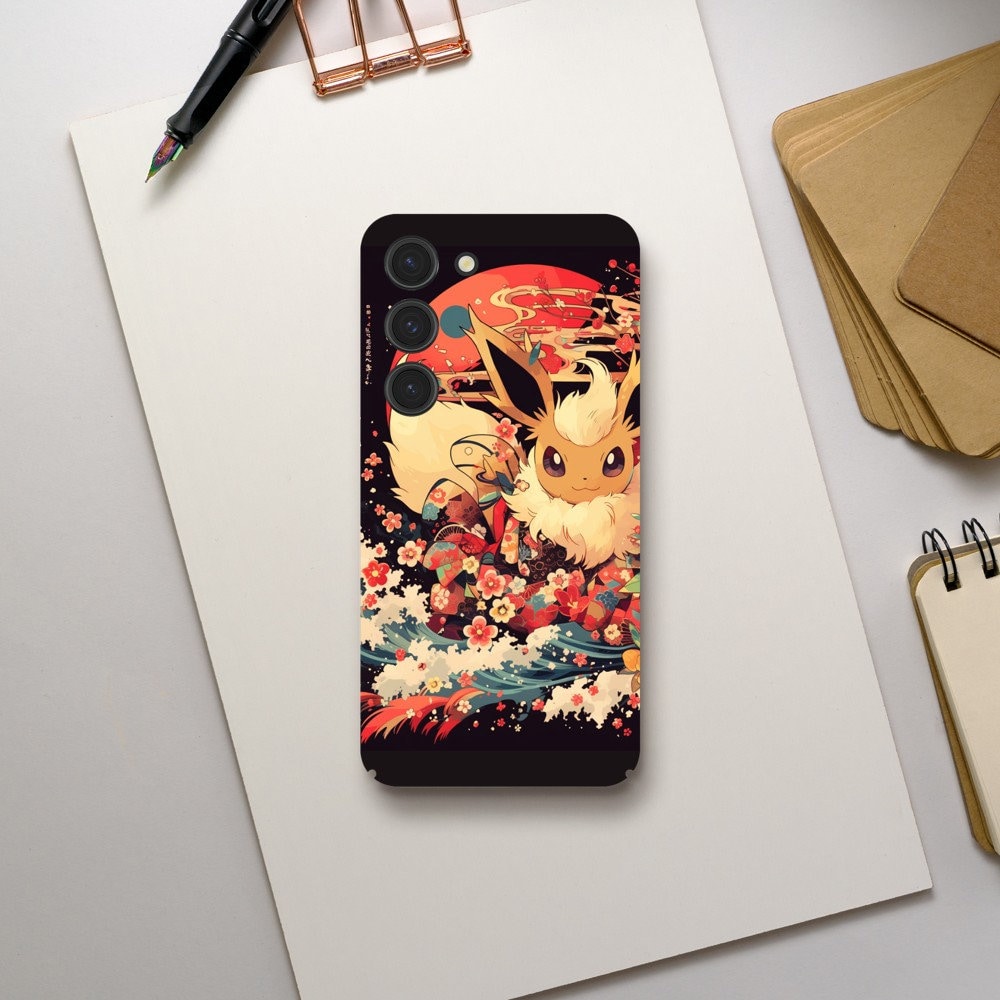 Eevee, Flareon Japanese Illustration iPhone Case | Pokemon Cover | Iphone/ Samsung Case 7-15 Pro ...
