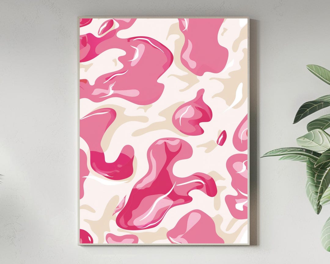 Pink Cow Print Poster: Trendy Girly Wall Art - Etsy