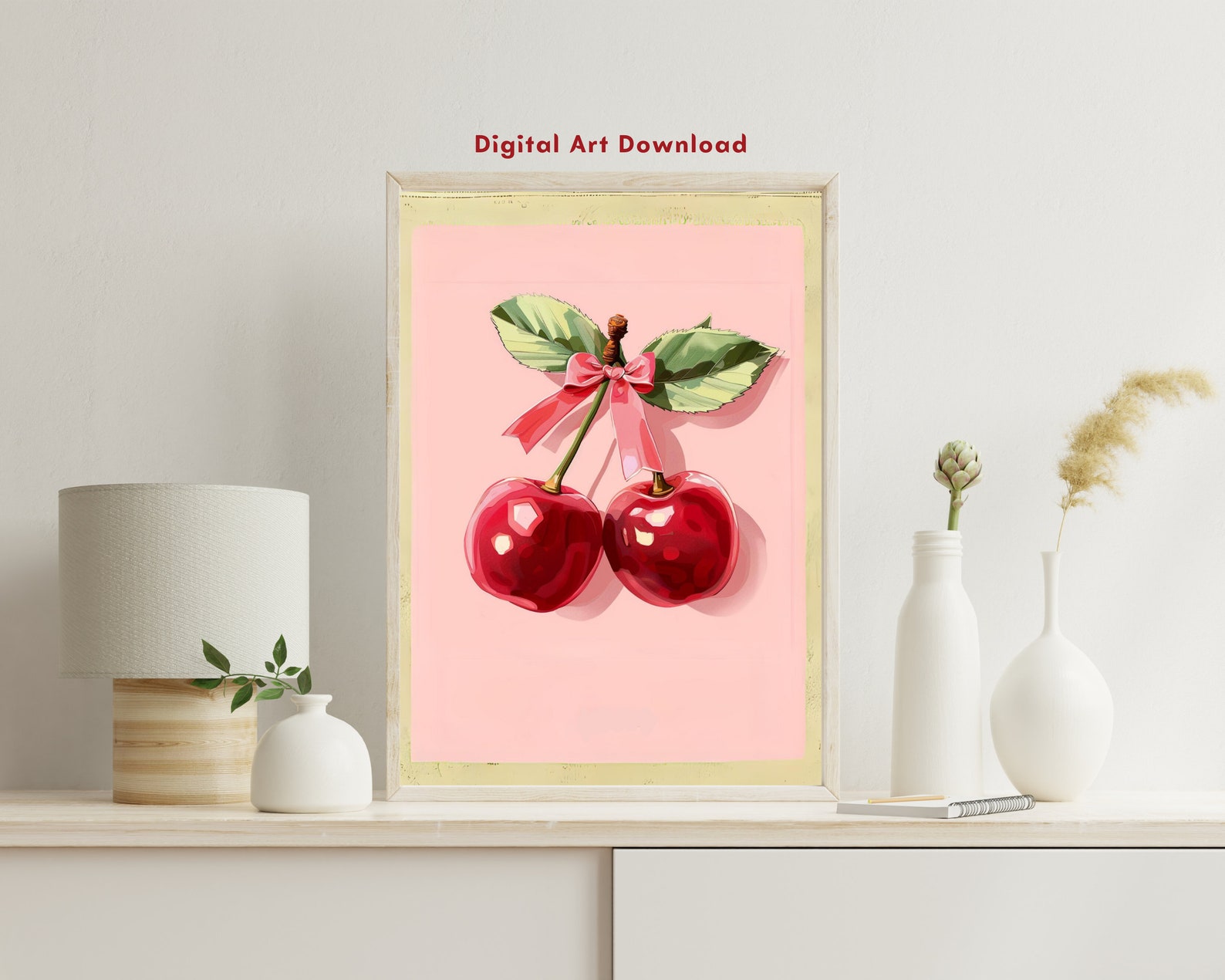 Cherry Poster, Retro Wall Art, 70s Psychedelic Print, Funky Wall Decor ...