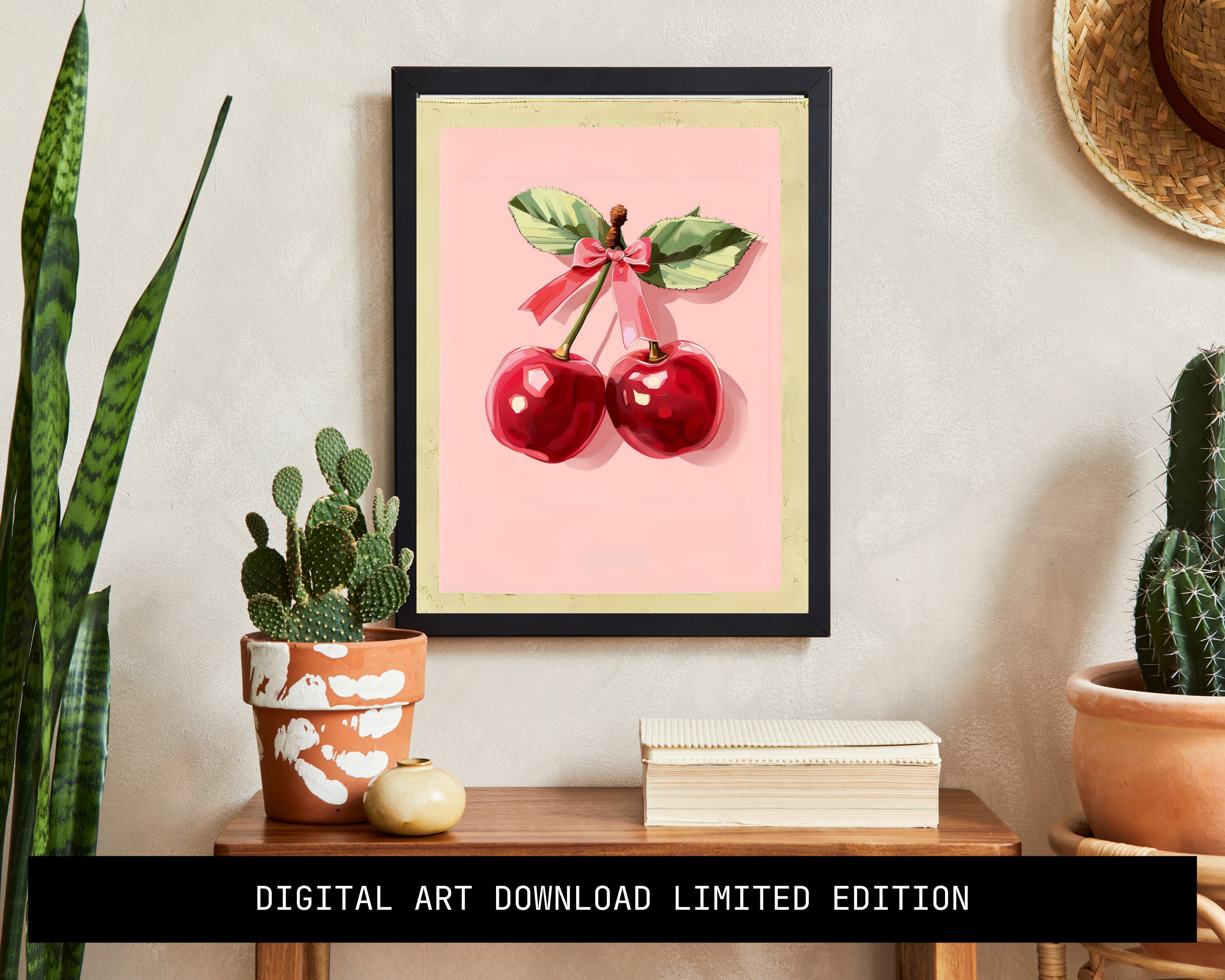 Cherry Poster, Retro Wall Art, 70s Psychedelic Print, Funky Wall Decor ...