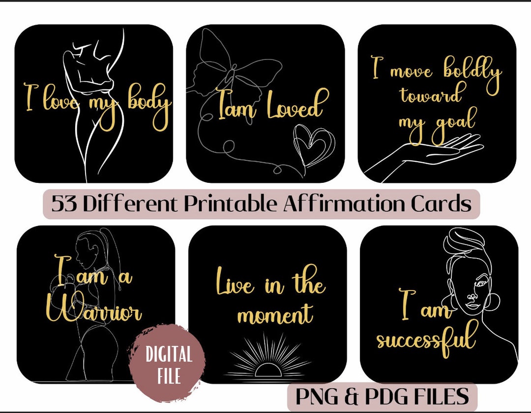 Printable Affirmation Cards | Mental Health, Self-care (PNG) - Etsy
