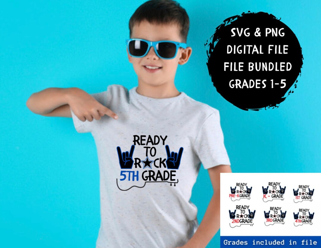 Ready to Rock Prek to 5th Grade SVG and Png all Grades - Etsy