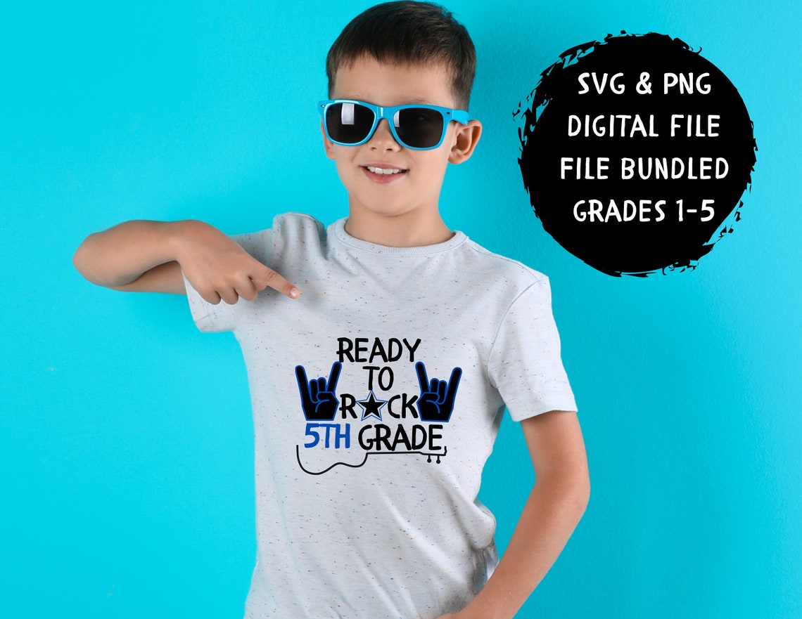 Ready to Rock Prek to 5th Grade SVG and Png all Grades - Etsy