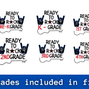 Ready to Rock Prek to 5th Grade SVG and Png, (all Grades ...