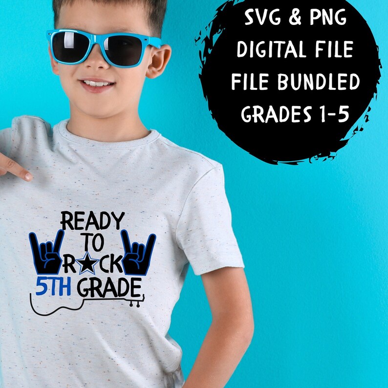 Ready to Rock Prek to 5th Grade SVG and Png, (all Grades ...