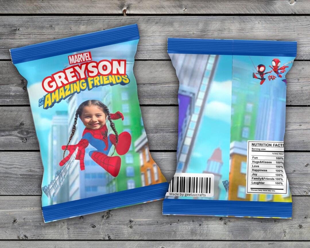 Customized Themed Party Favor Chip Bags Digital File - Etsy