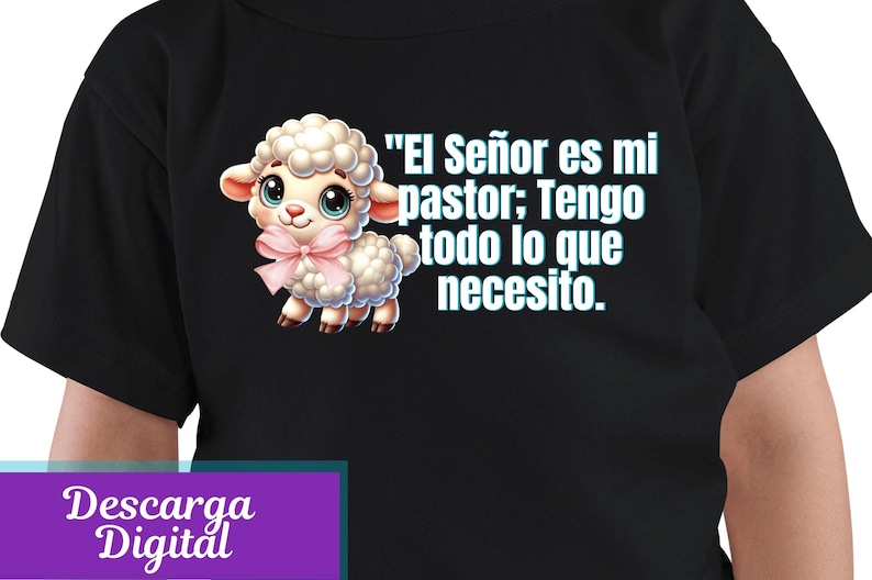 Descarga Digital Cristiana PNG: Diseño "el Señor Es Mi Pastor" Con Un Adorable Corderito Y Un ...