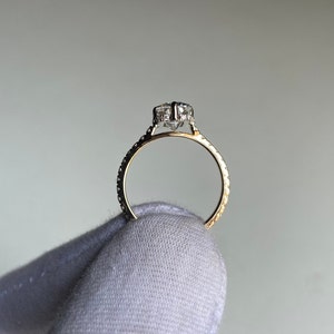 Compass Set Engagement Ring 18K Solid Gold Radiant Cut D VVS Moissanite ...