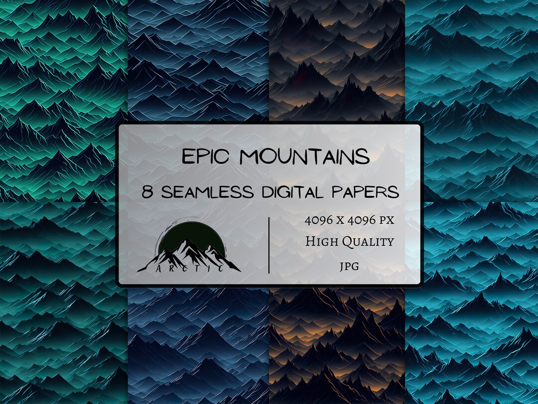 Mountain Range Seamless Pattern Printable Wallpaper Seamless Paper for ...