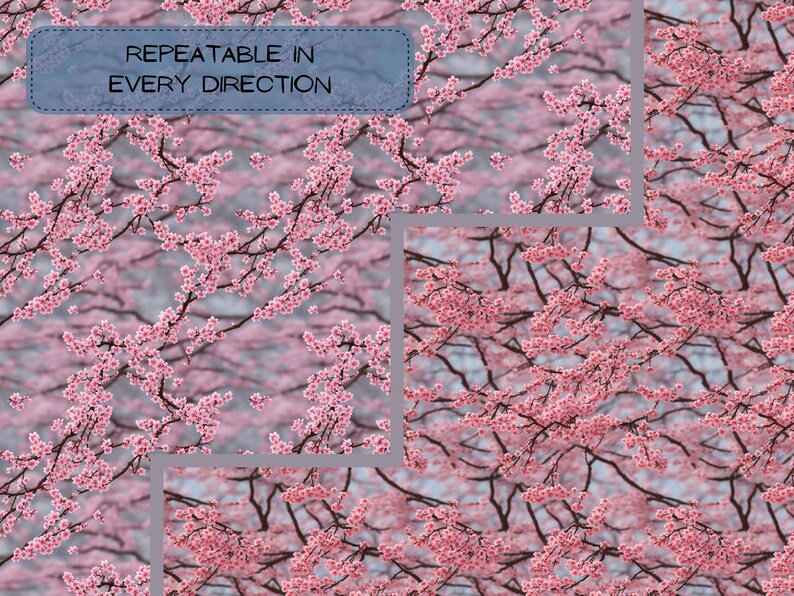 Printable Digital Paper Sakura Blossom Seamless Pattern - Etsy