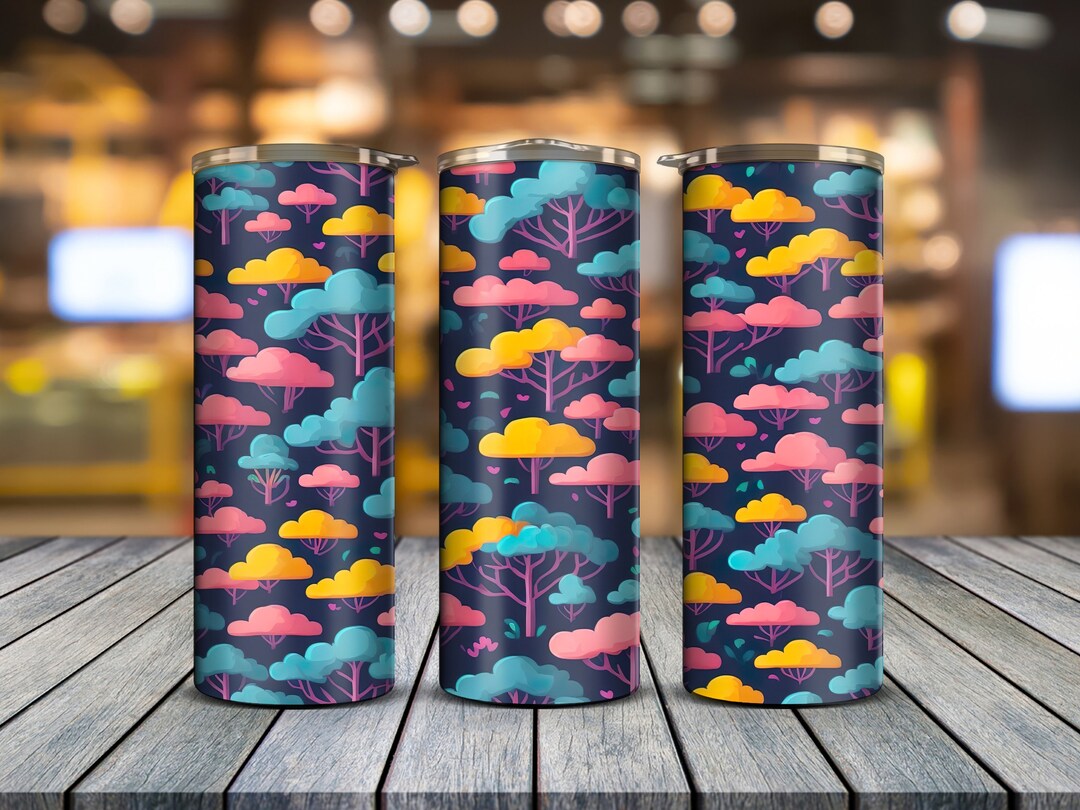 Tumbler Design Digital File Download Colorful Threes Woods Seamless ...