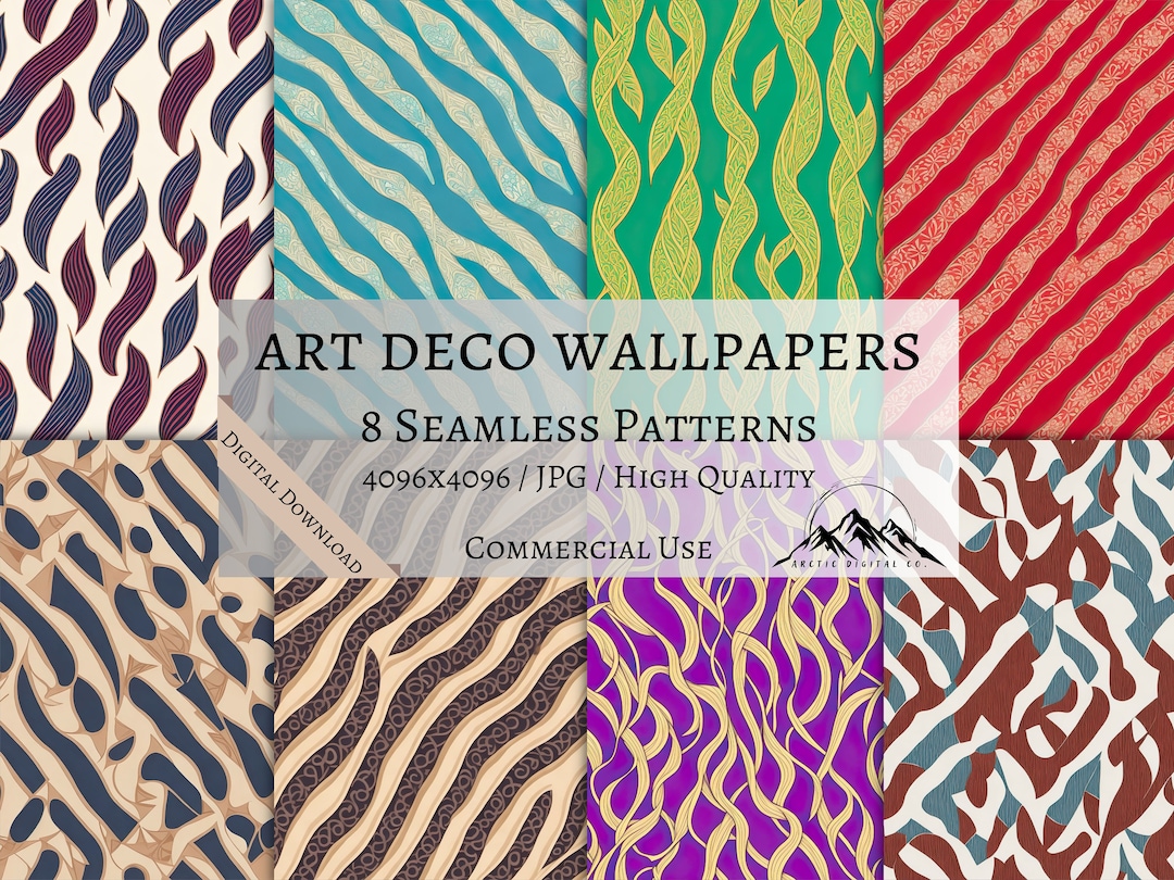 Art Deco Digital Paper Printable Seamless Pattern Printable Wallpaper ...