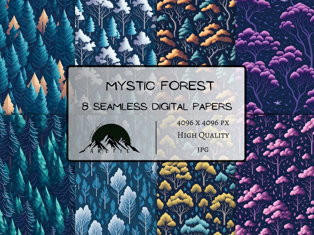 Seamless Digital Paper Forest Seamless Pattern Printable Wallpaper ...