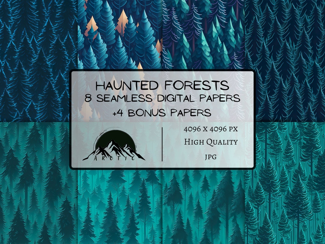 Forest Digital Paper Seamless Pattern Printable Pine Forest Wallpaper ...