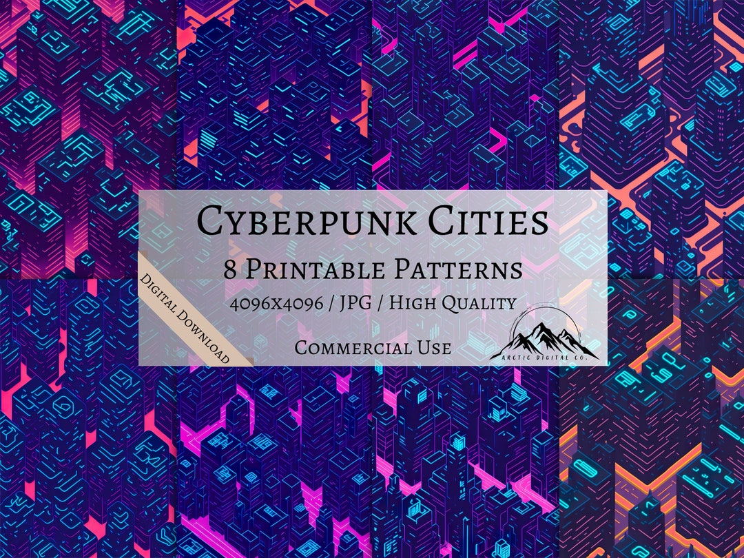 Printable City Digital Paper Seamless Pattern Printable Wallpaper ...