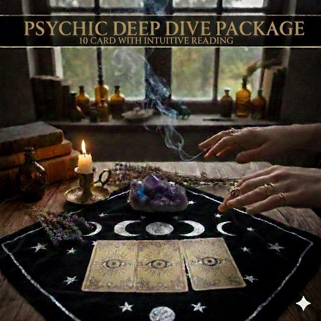 10 CARD DEEP DIVE Psychic Package, No Tools Channeling Session, 2 in 1 ...