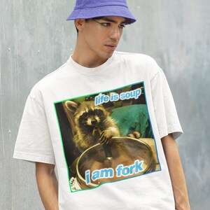 Das Leben ist Suppe Ich bin Gabel Waschbär Meme Shirt - Etsy.de