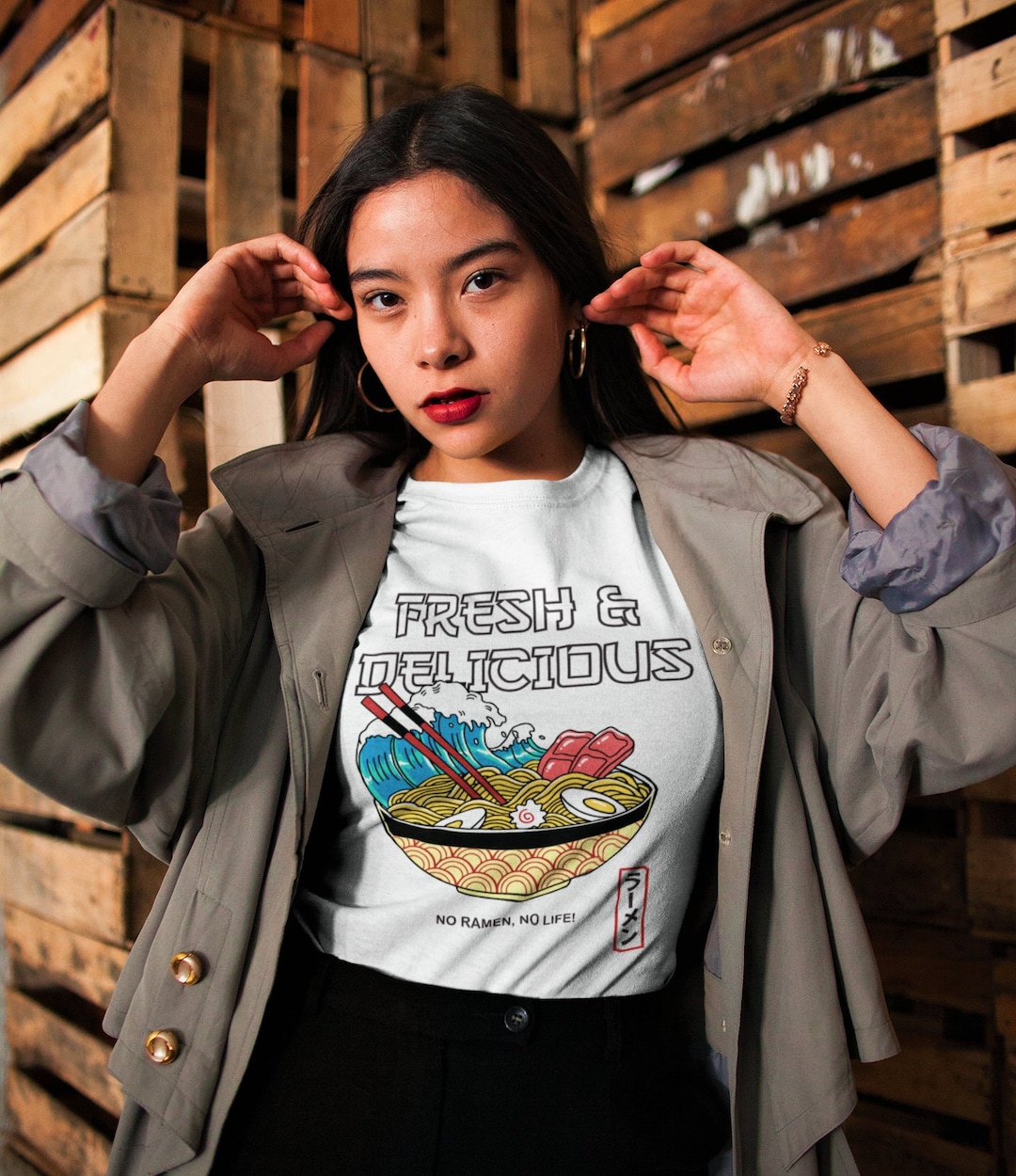 Great Wave Ramen Shirt kawaii Shirt,aesthetic Tee,kawaii Sweater,kawaii ...