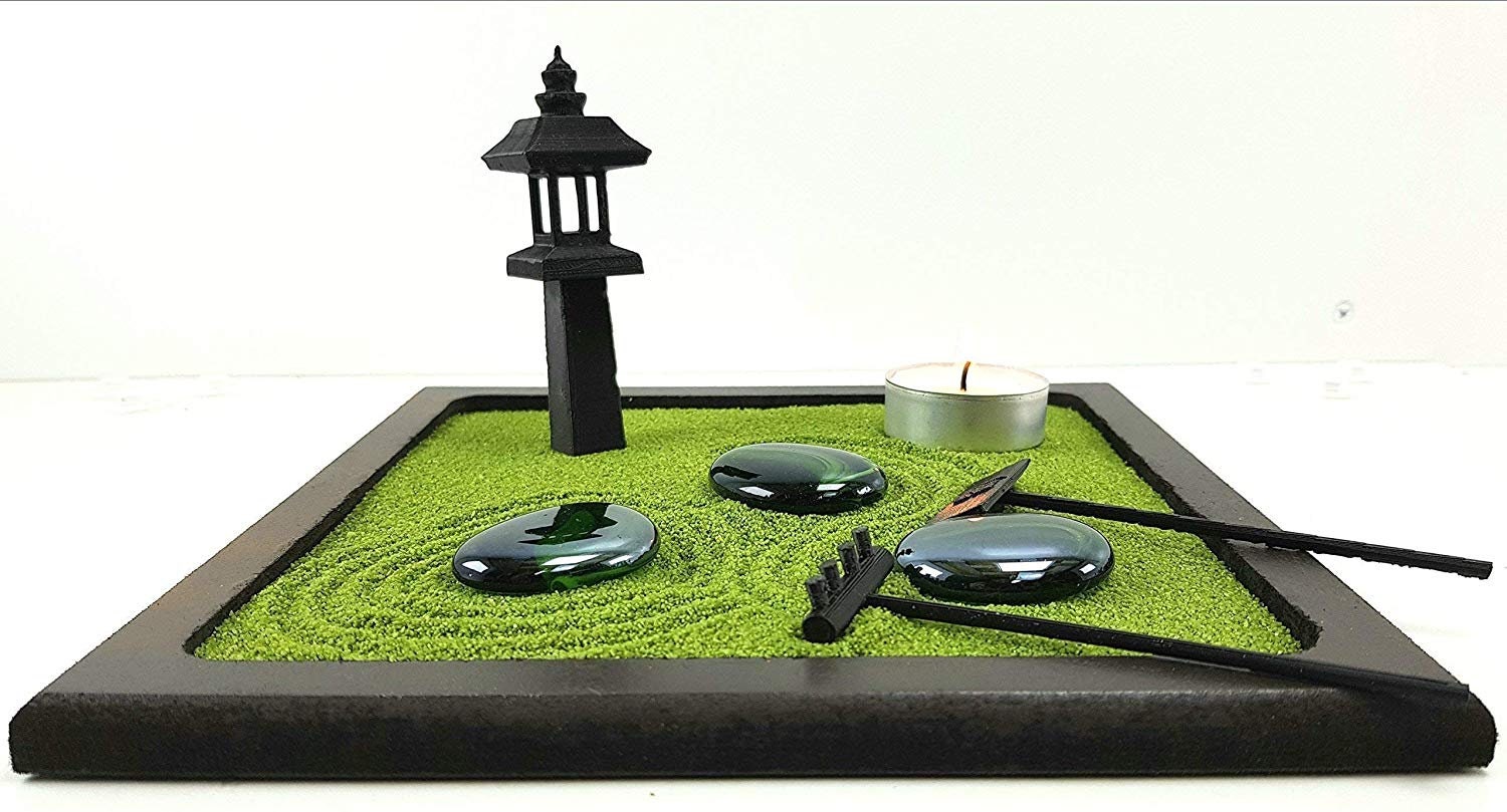 Wooden Table Zen Garden 20 X 20 Cm, With Japanese Lantern. Customizable ...