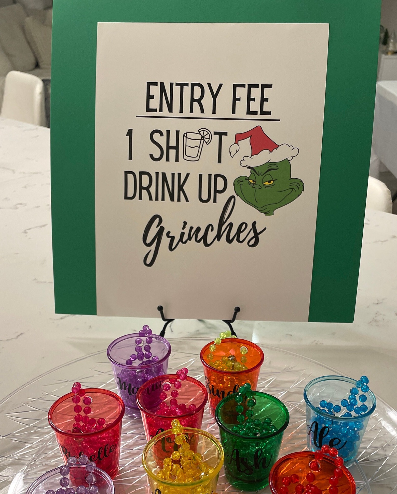 Grinch - Entry Fee: One Shot Drink up Grinches Christmas Bar Sign ...