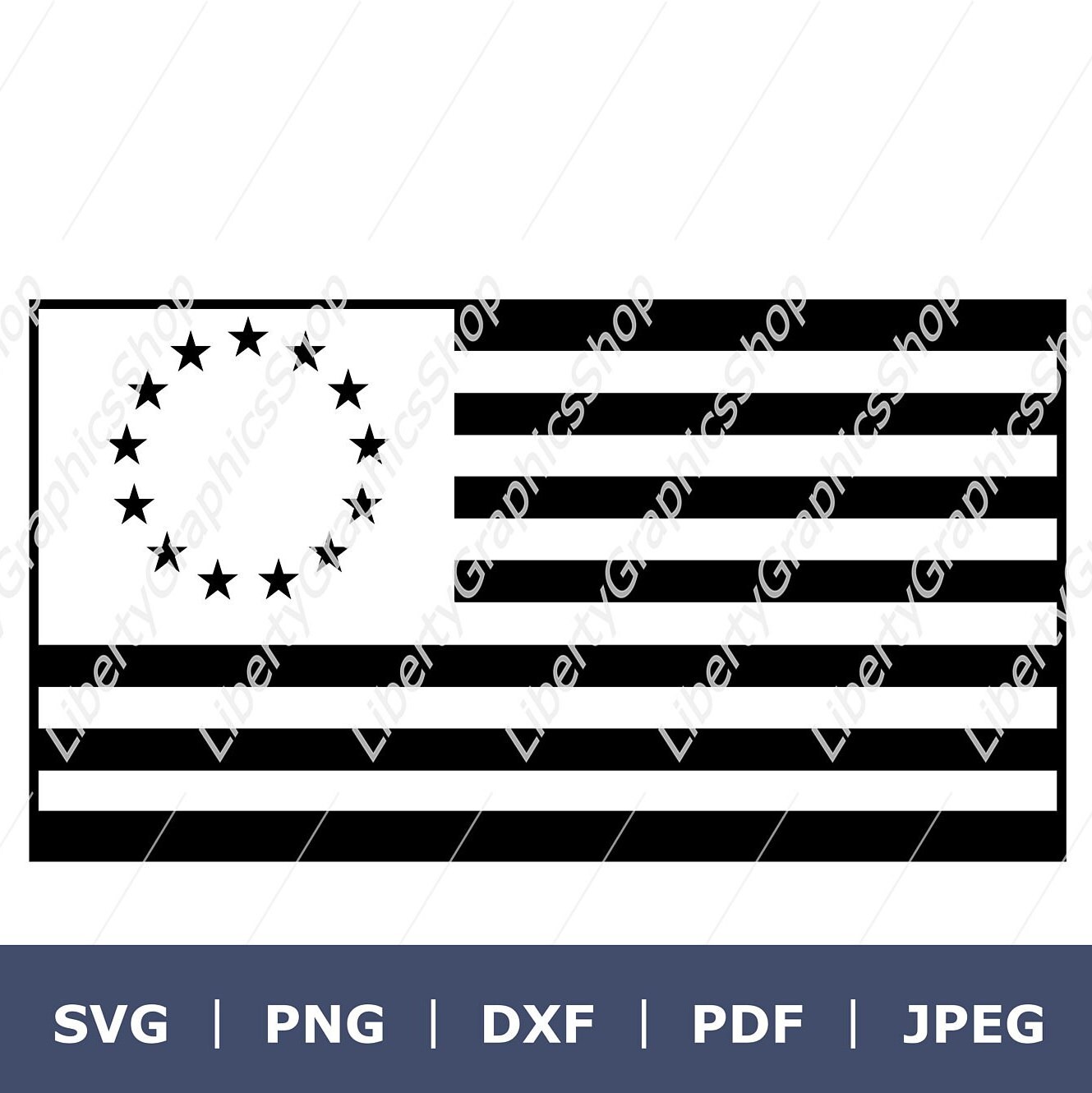 Betsy Ross Flag Digital File Svg, Png, Pdf, Jpeg, Dxf Formats Instant ...