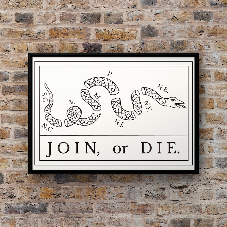 Join, or Die Flag SVG Digital Download | Join, or Die Political Cartoon ...