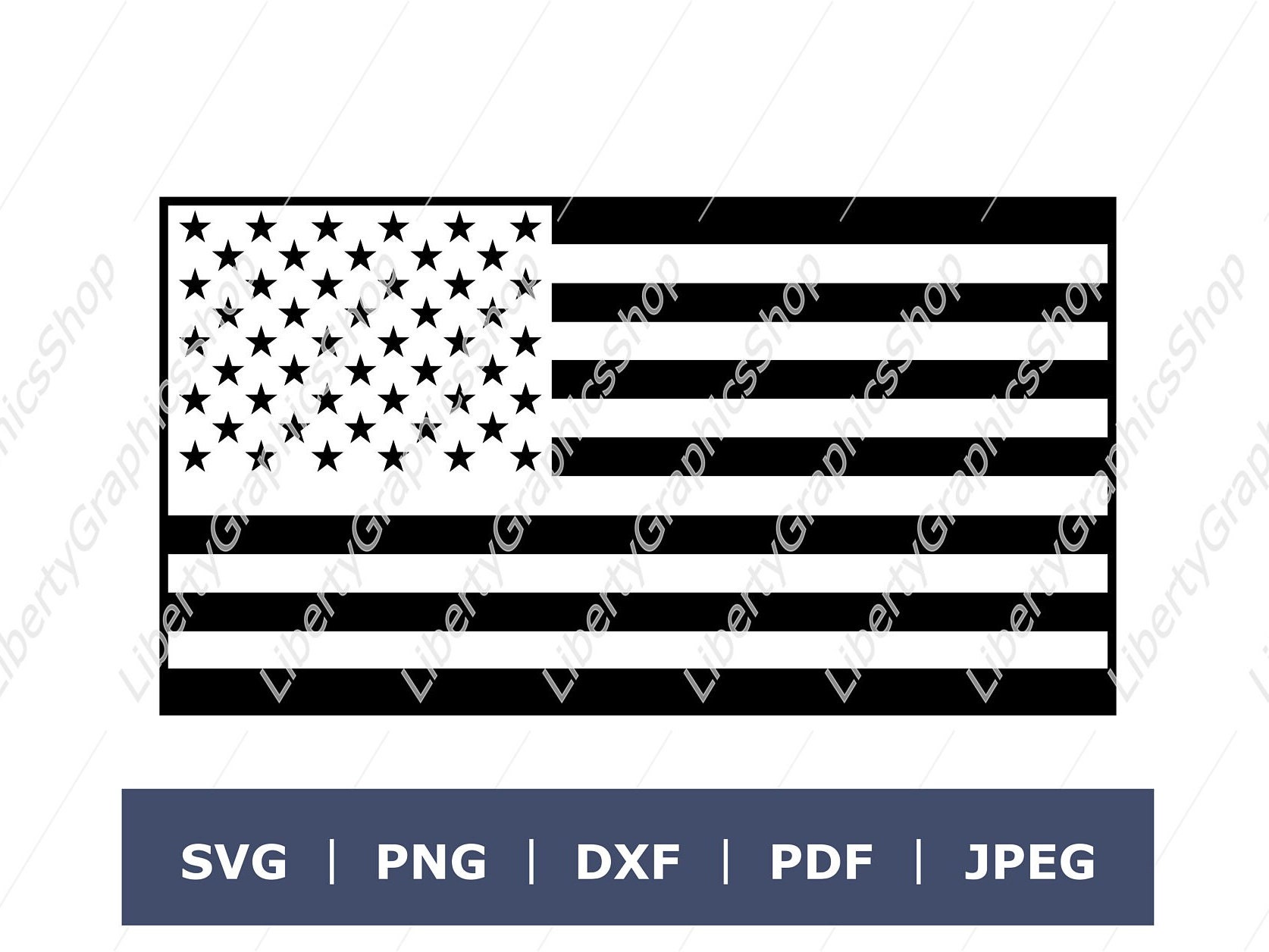 American Flag SVG Digital Download | American Flag With Border Cut File ...
