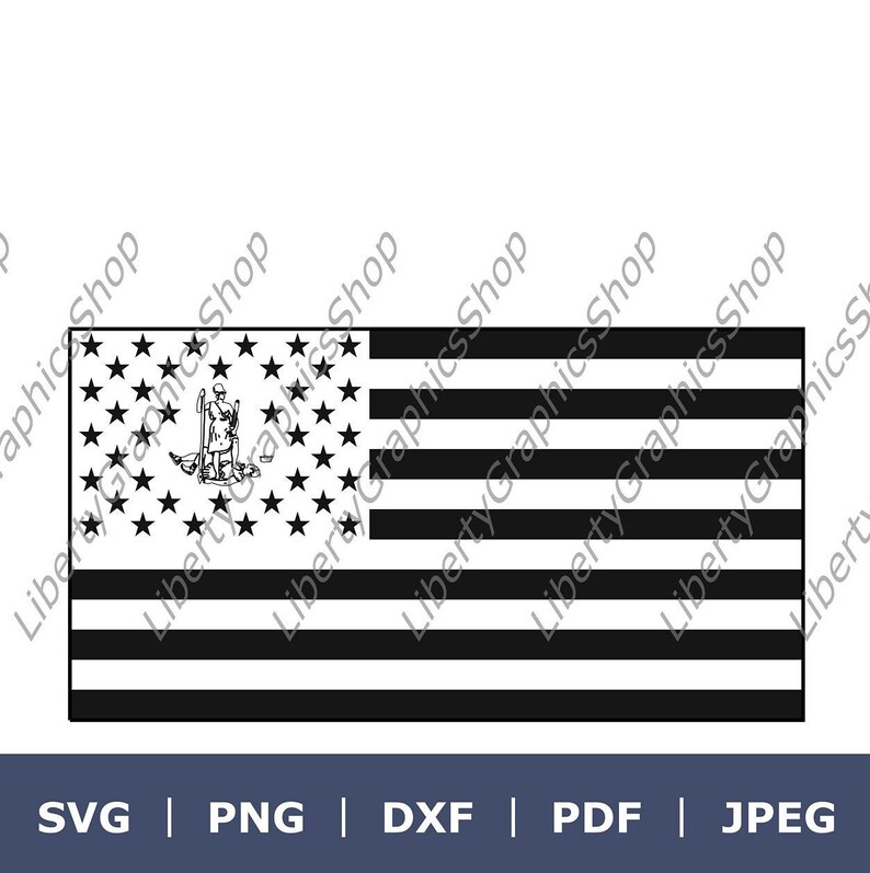 American Flag With Seal of Virginia in Stars SVG Digital - Etsy