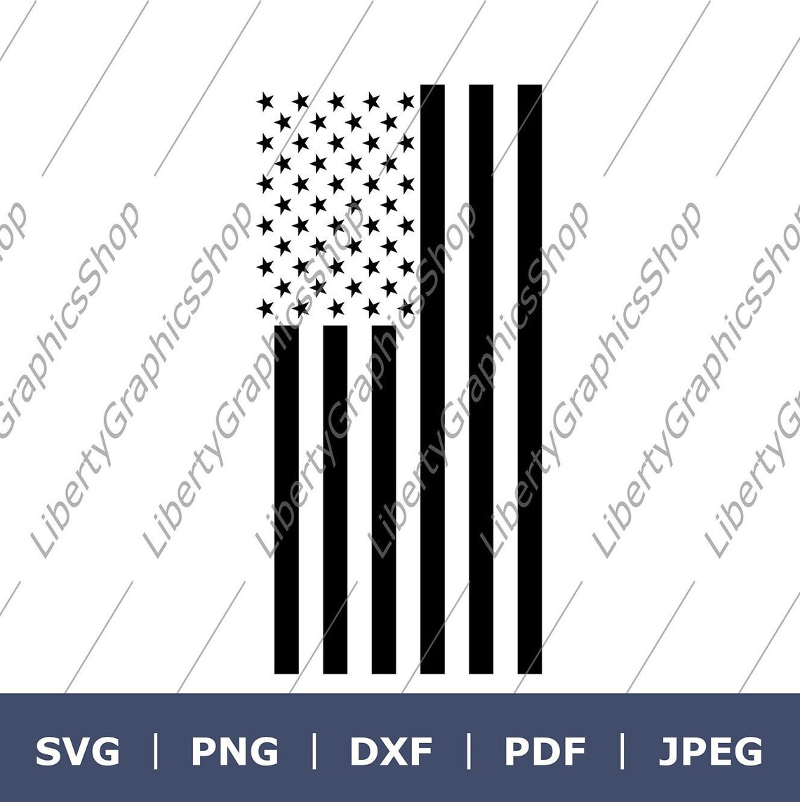 Vertical American Flag SVG Digital Download | Vertical US Flag Cut File ...