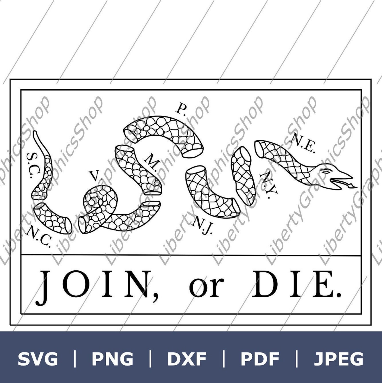 Join, or Die Flag SVG Digital Download | Join, or Die Political Cartoon ...