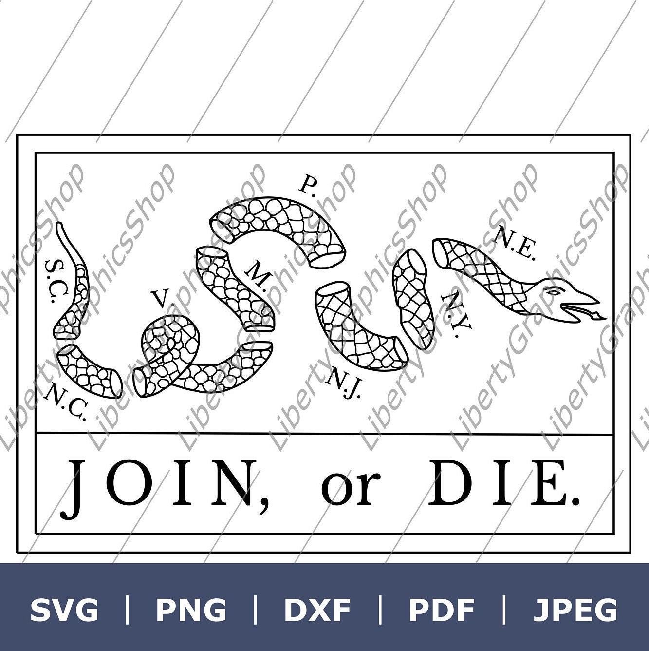Join, or Die Flag SVG Digital Download | Join, or Die Political Cartoon ...
