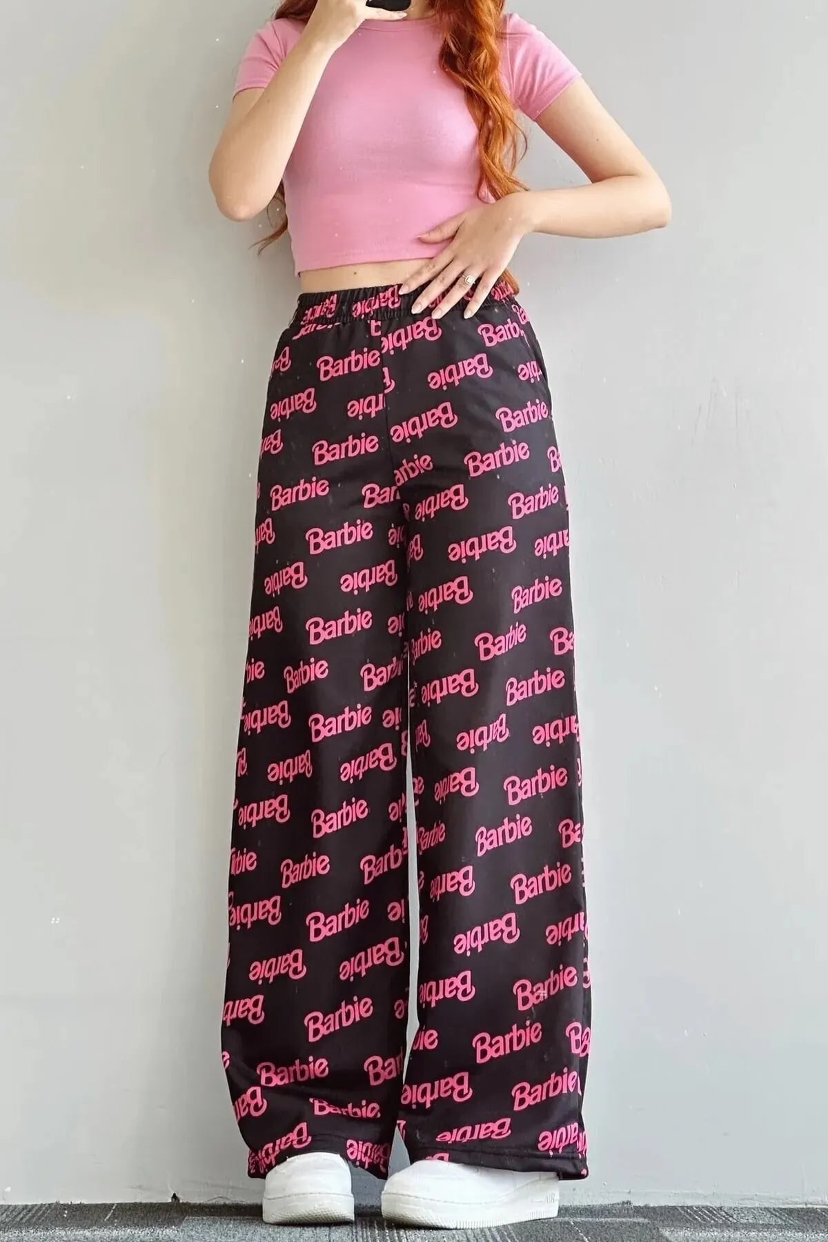 SUMMER EXPRESS Cute Pink Hello Kitty Cat Oversized Wide Leg Sweatpants ...