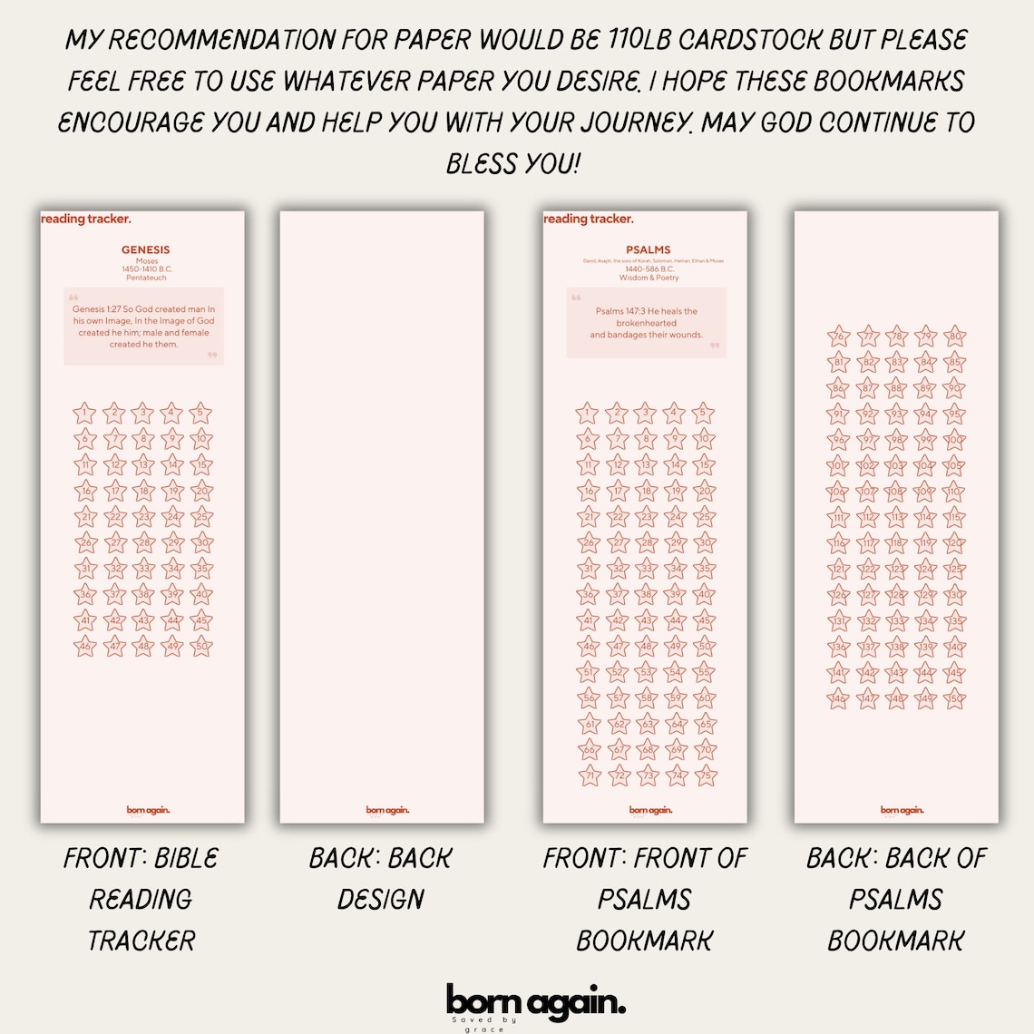 Printable Bible Reading Tracker Bookmark| Christian Bookmarks ...