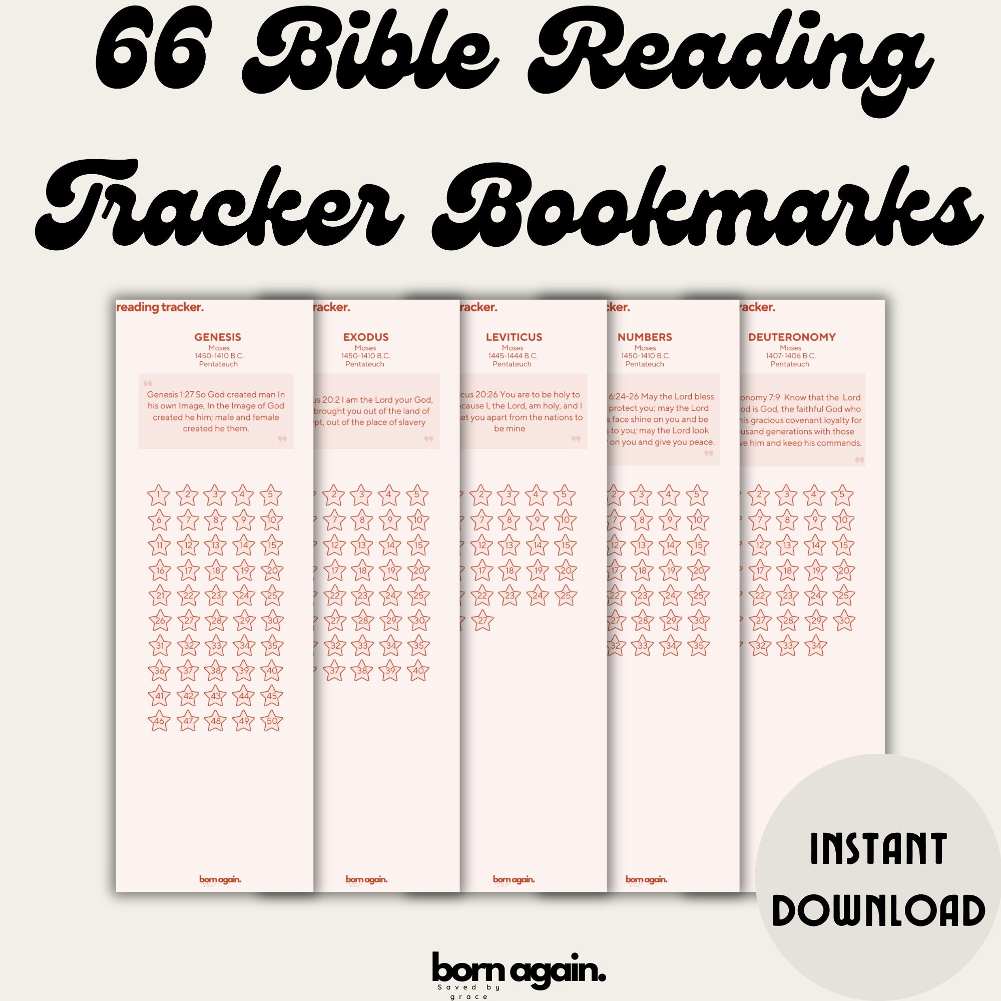 Printable Bible Reading Tracker Bookmark| Christian Bookmarks ...