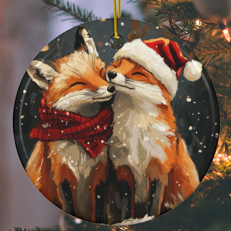 Christmas Fox Decoration - Etsy