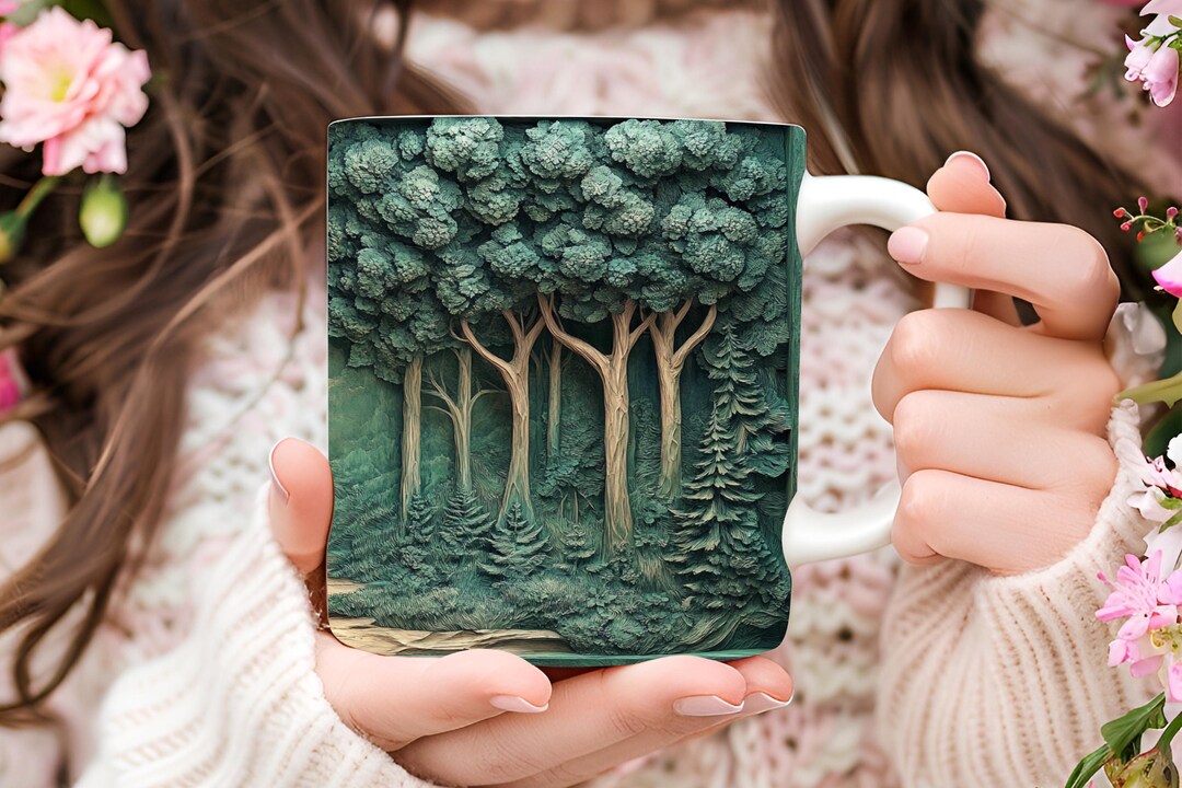 Personalized Forest Mug: Wooden Effect Nature Coffee Mug - Etsy