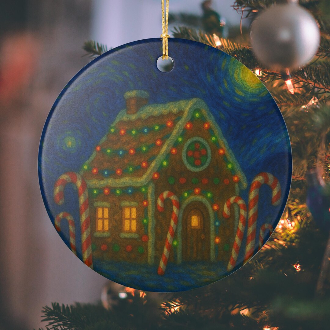 Ceramic Gingerbread House Christmas Ornament: Holiday Decor Gift - Etsy